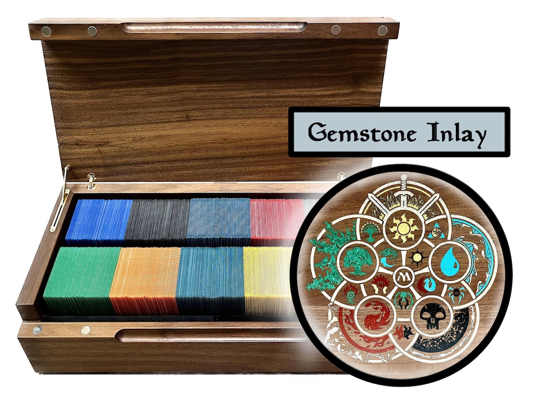 2000 Card Magic the Gathering Box, Gemstone Inlay, MTG Deck Box, Card ...