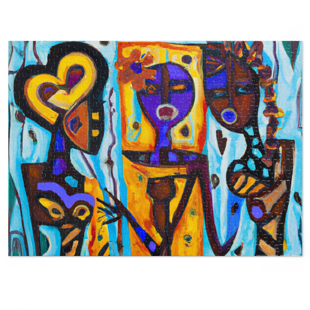 Expressing Oil Painting Puzzle African Art Puzzle Jigsaw - Etsy