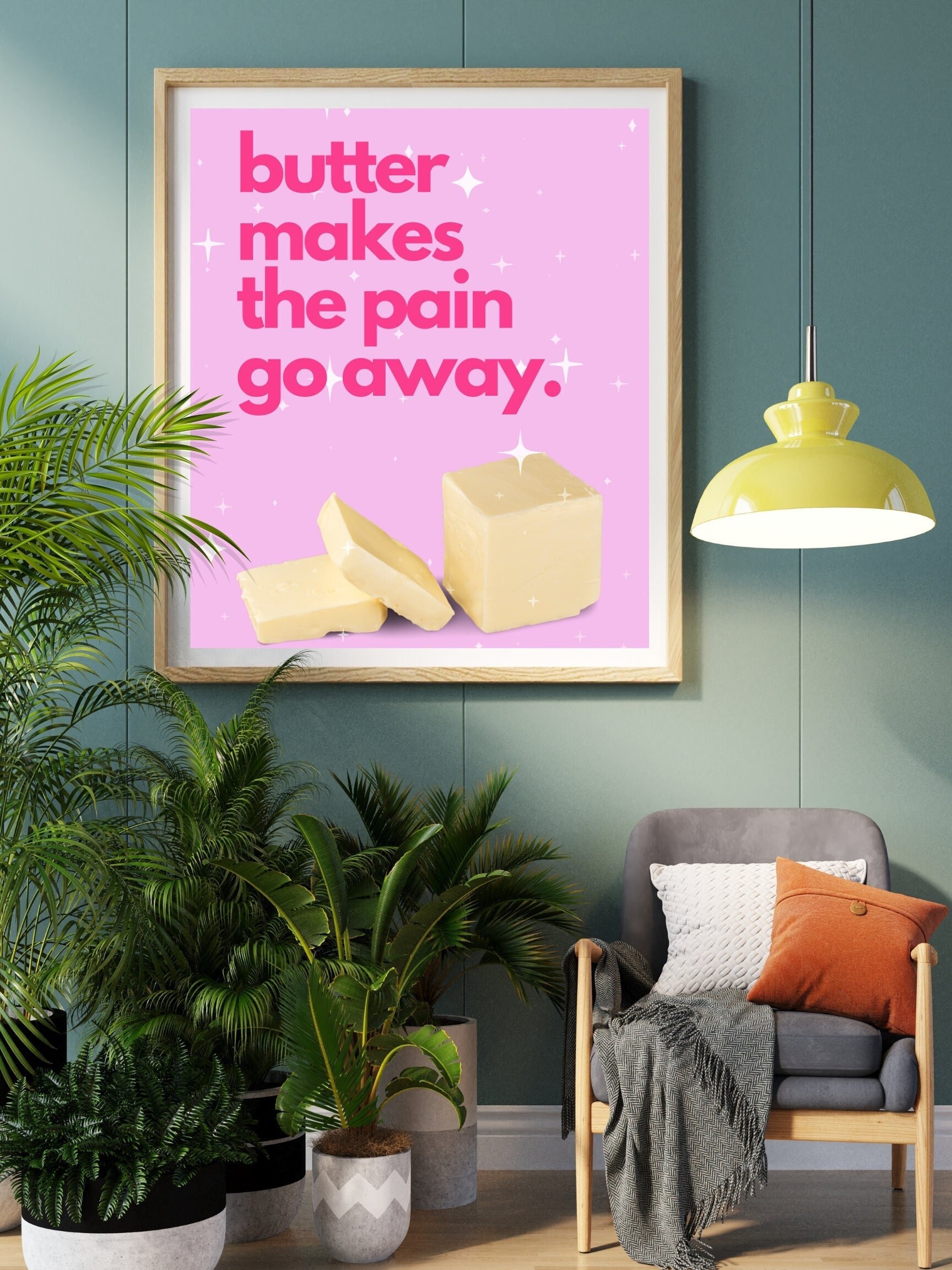 Butter Art Print, Kitchen Decor, Digital Download Food Poster ...