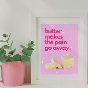 Butter Art Print, Kitchen Decor, Digital Download Food Poster ...