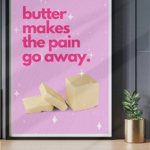 Butter Art Print, Kitchen Decor, Digital Download Food Poster ...
