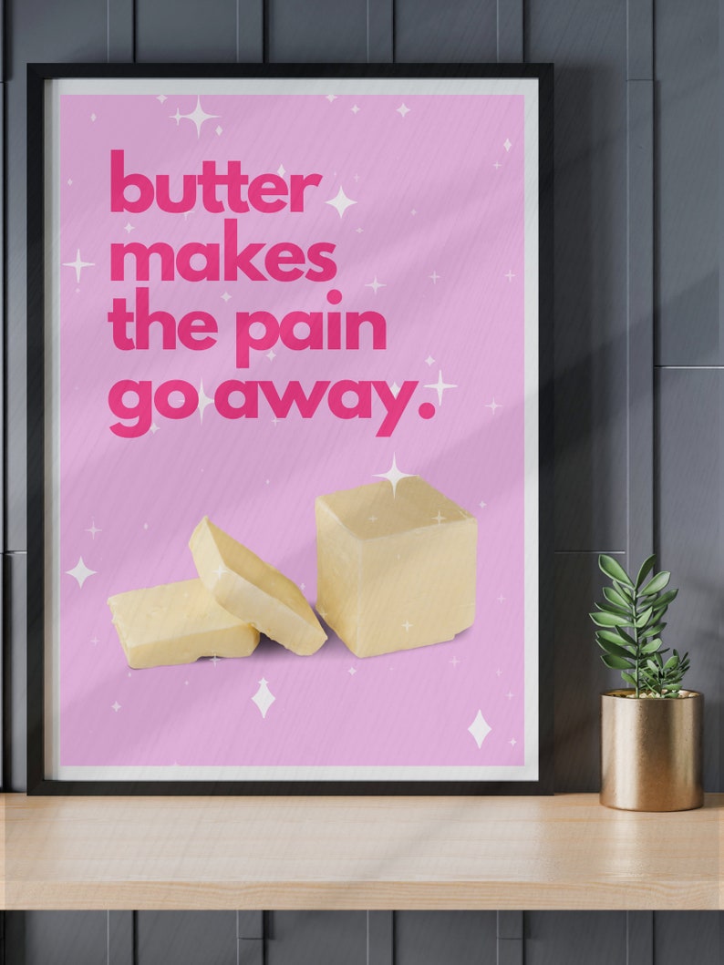 Butter Art Print Kitchen Decor Digital Download Food Poster - Etsy