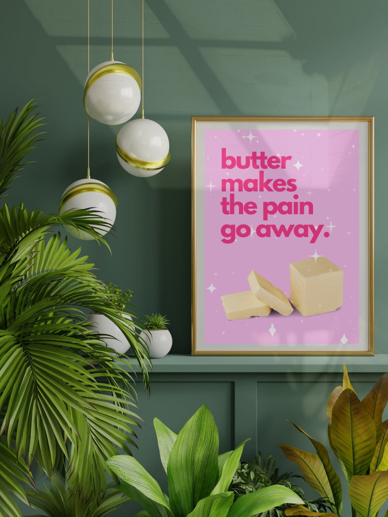 Butter Art Print Kitchen Decor Digital Download Food Poster - Etsy