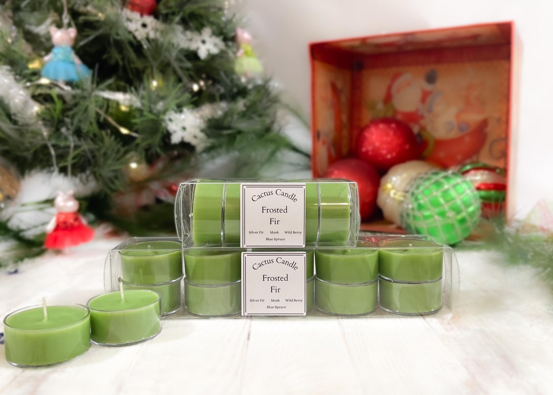 Frosted Fir Handmade Soy Wax Tea Light Candles for Home Decor Lighting ...