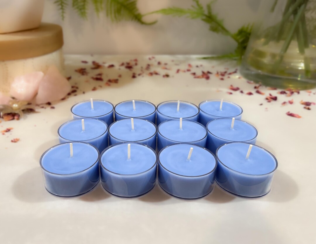 Powder Blue Soy Wax Tea Lights: Unscented Home Decor Candles - Etsy