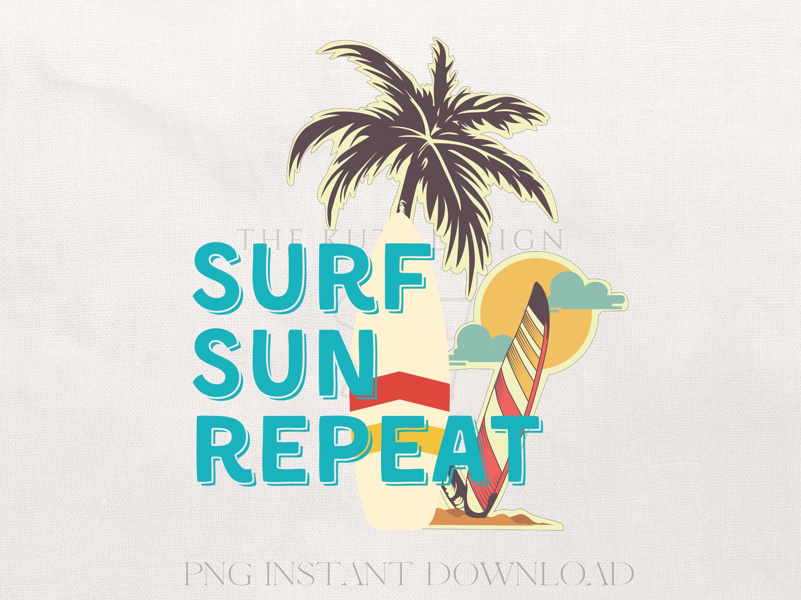 Surf Theme PNG Digital File, Designs for Sublimation Printing, Beach ...