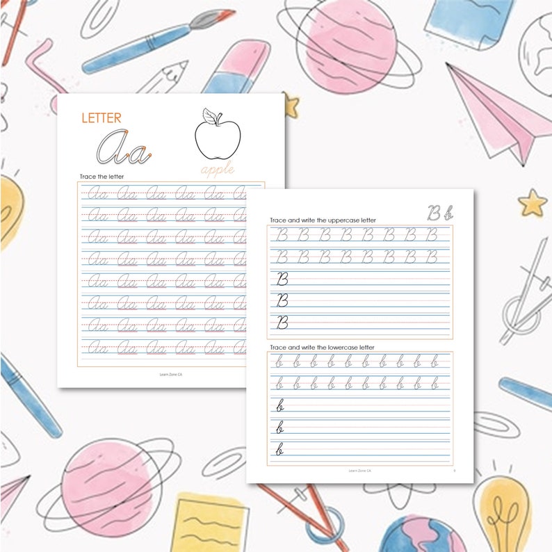 Cursive Handwriting Practice Worksheets for Kids. Printable Cursive ...