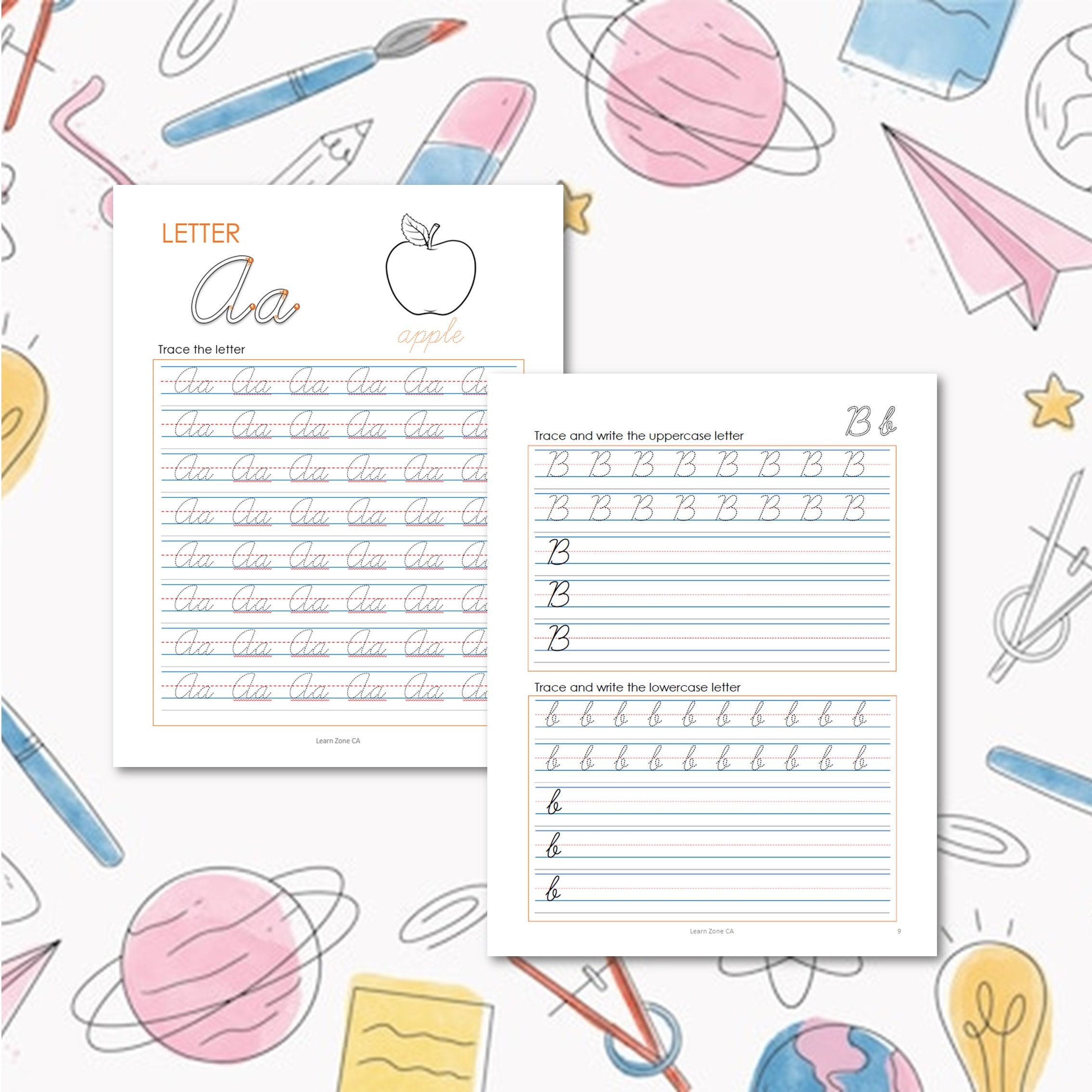 Cursive Handwriting Practice Worksheets for Kids. Printable - Etsy