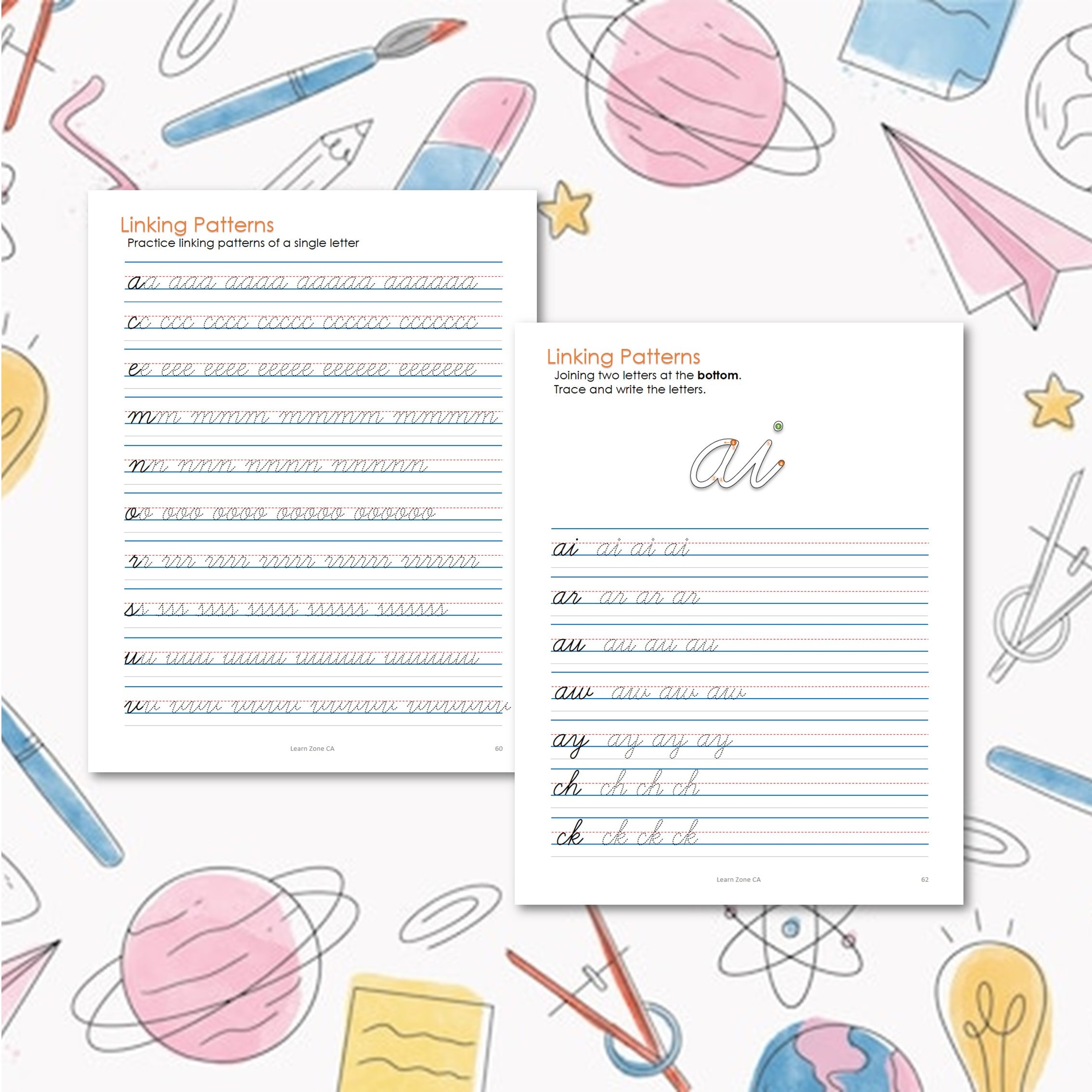 Cursive Handwriting Practice Worksheets for Kids. Printable - Etsy