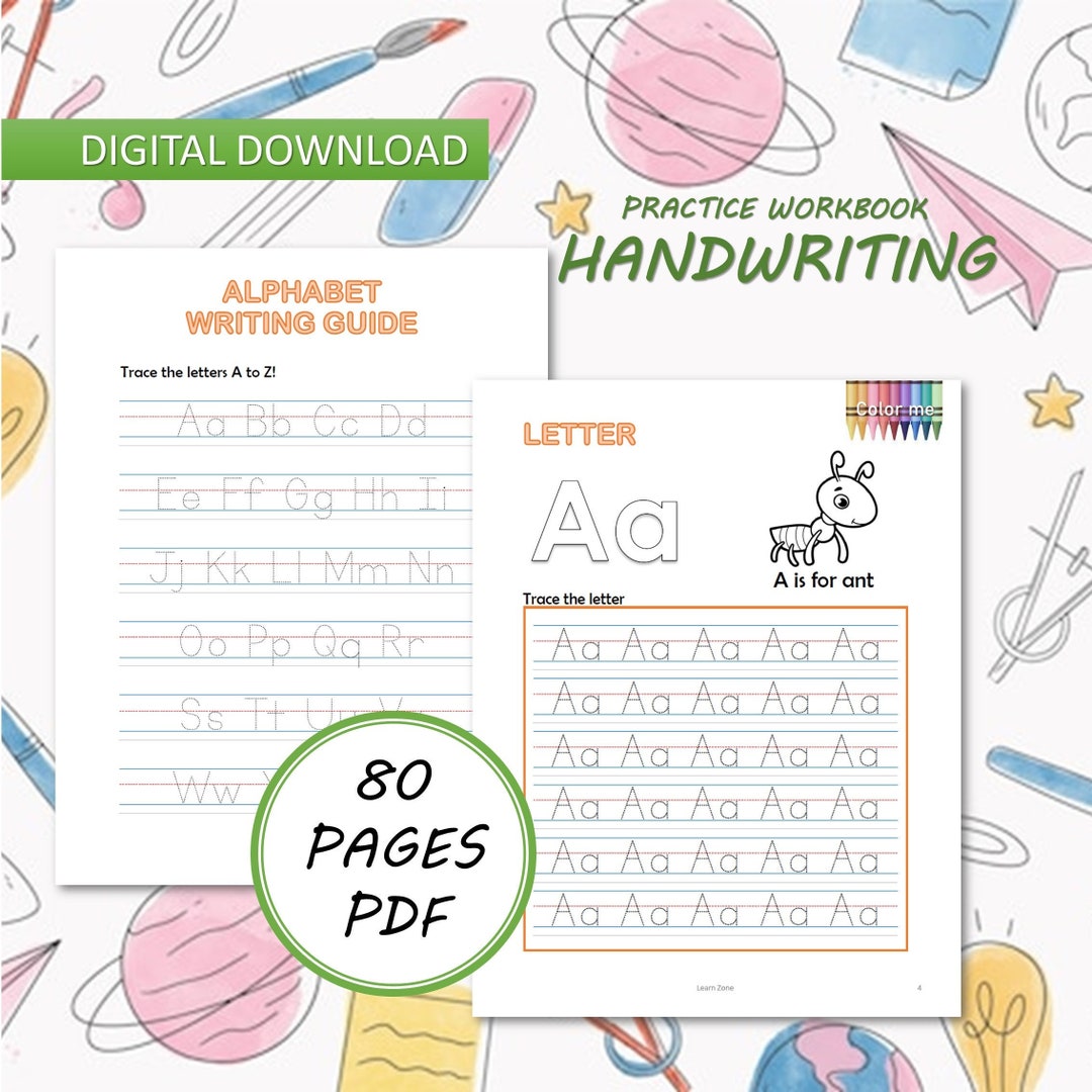 Learn to Write Numbers and the Alphabet. Handwriting Practice ...