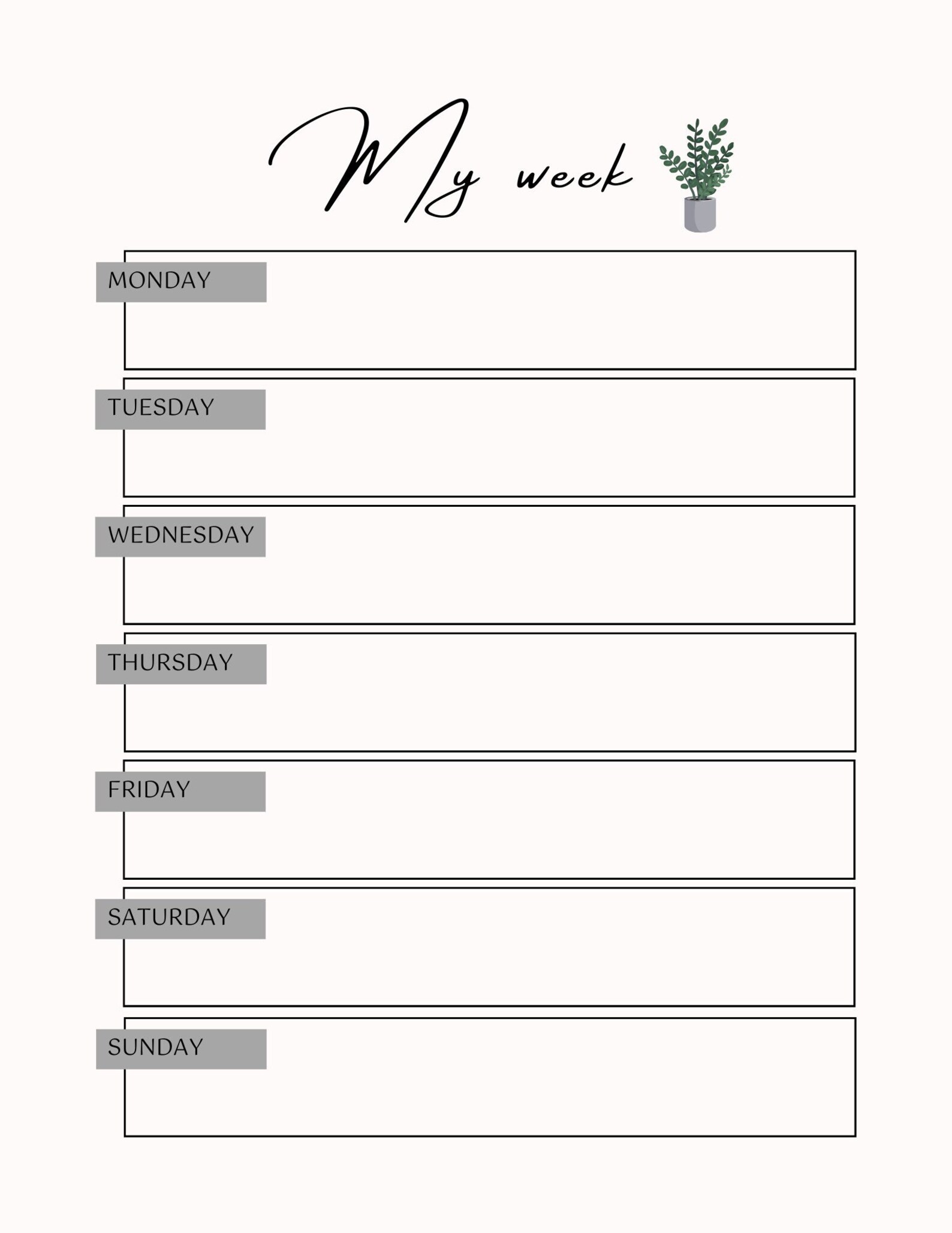 Printable Weekly Planner, Instant Download, Printable Planner, Weekly ...