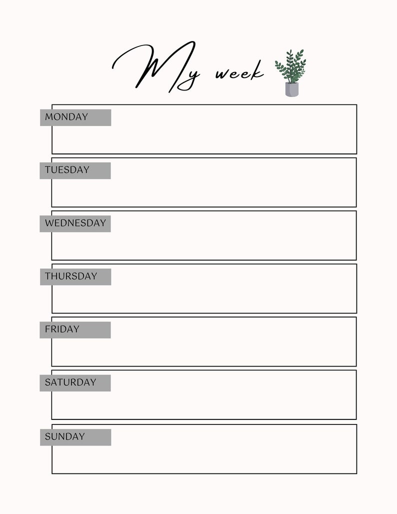 Printable Weekly Planner, Instant Download, Printable Planner, Weekly ...