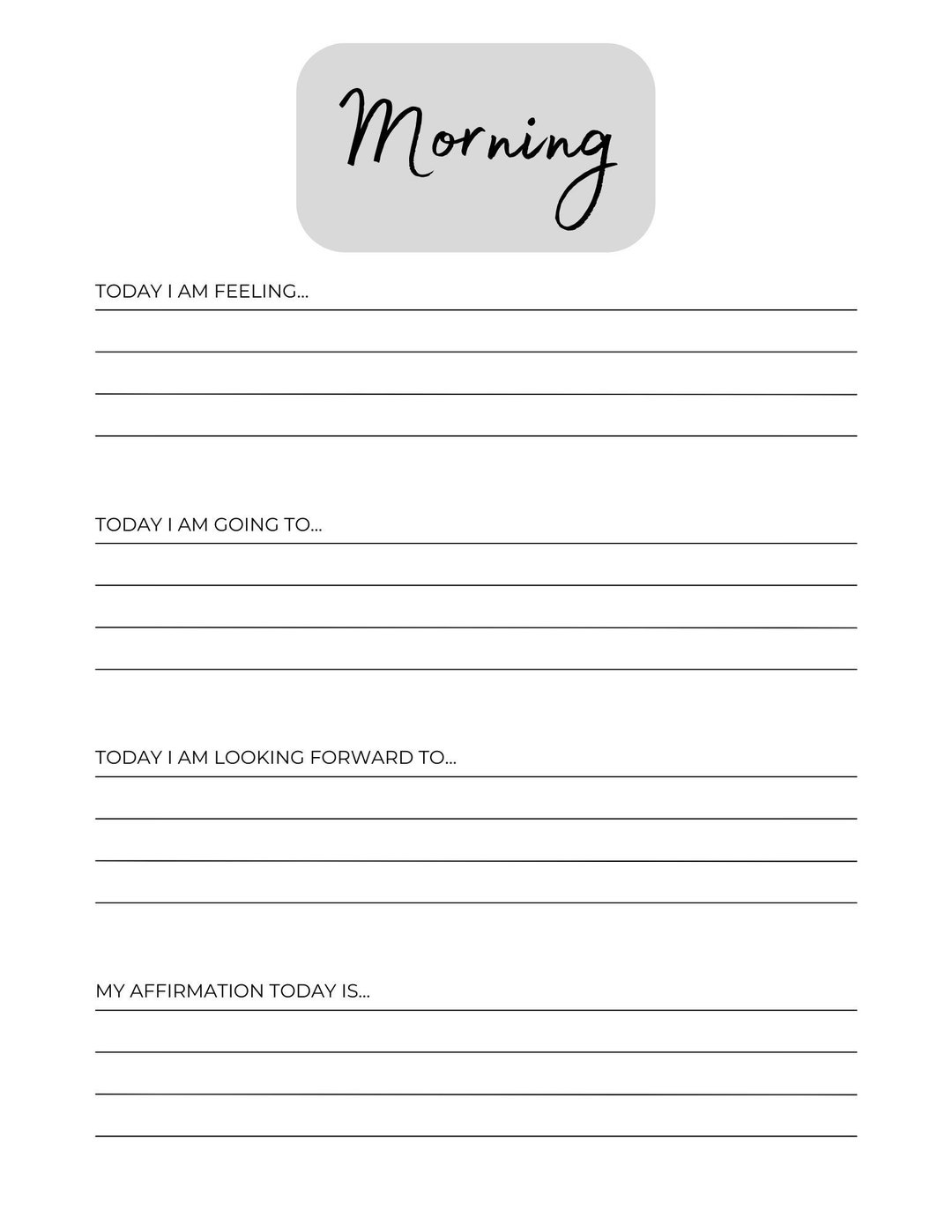 Printable Self Assessment & Daily Expectations Journal, Instant ...