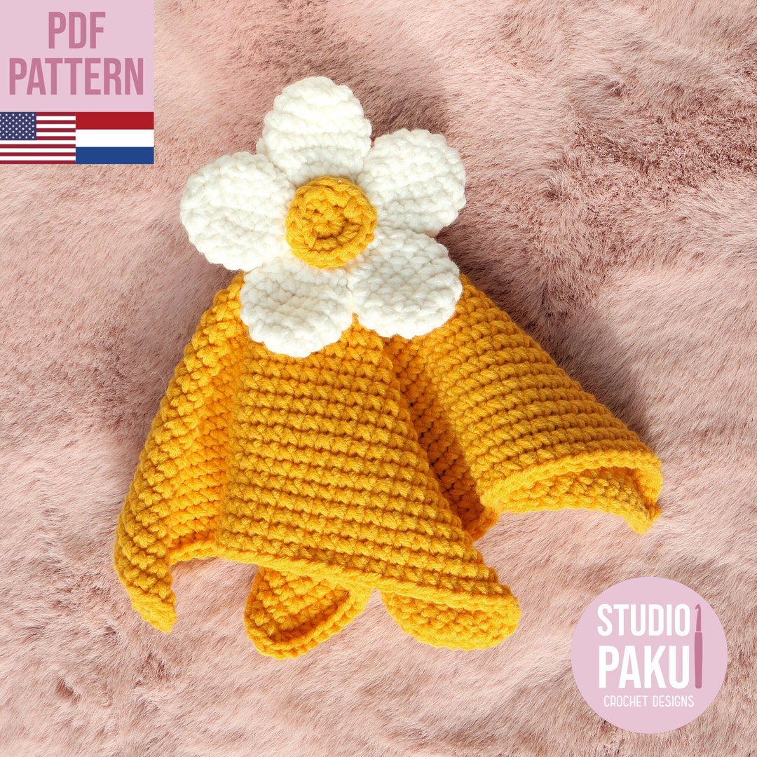 Crochet Pattern Baby Cuddle Cloth Flower - English Crochet Pattern ...