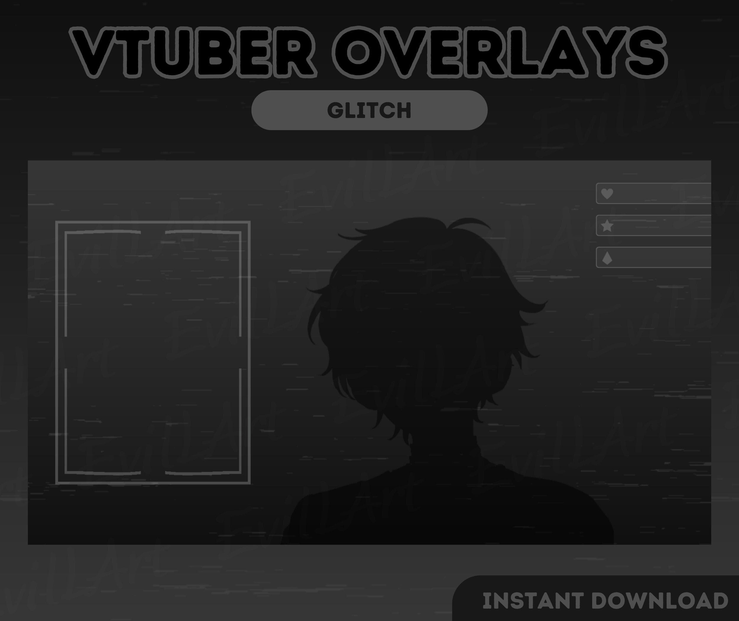 VTUBER PACK - Glitch | Animated | Overlays | Twitch | Youtube | Stream ...
