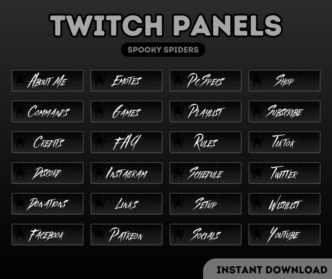 STREAM PACK - Spooky Spiders | Animated | Twitch | Youtube | Overlays ...
