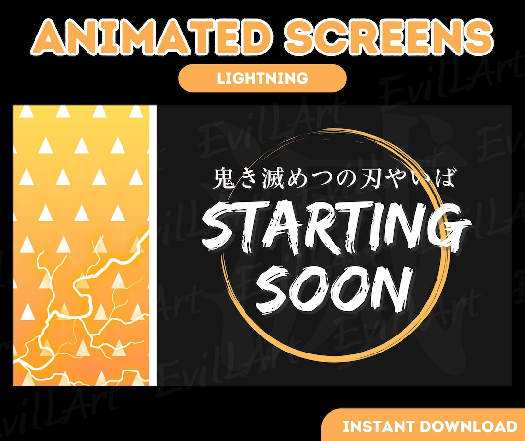 ANIMATED SCREENS - Lightning | Twitch | Youtube | Overlays | Anime ...