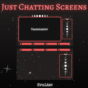 STREAM PACKAGE Red Moon Phases Animated Twitch Youtube Overlays Astral Witch Galaxy Zodiac ...