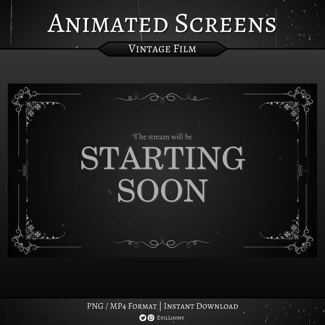 ANIMATED SCREENS - Vintage Film | Animated | Twitch | Overlays ...