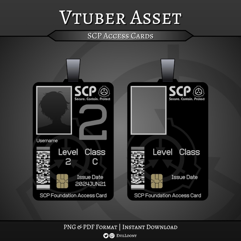 VTUBER ASSET SCP Access Card Twitch Stream Overlays Canvas Vtuber ...