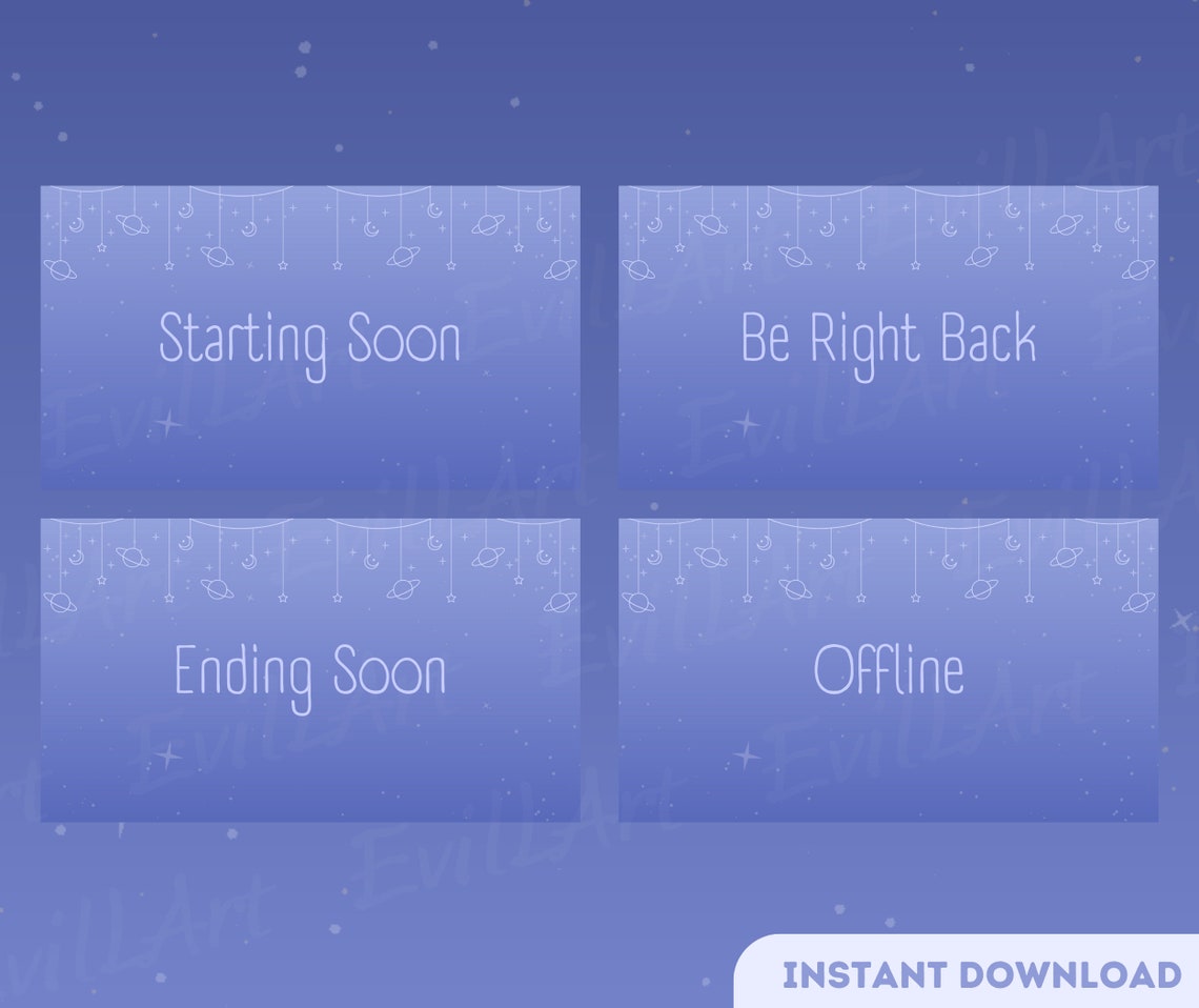 VTUBER PACK - Blue Galaxy | Animated | Overlays | Twitch | Youtube ...