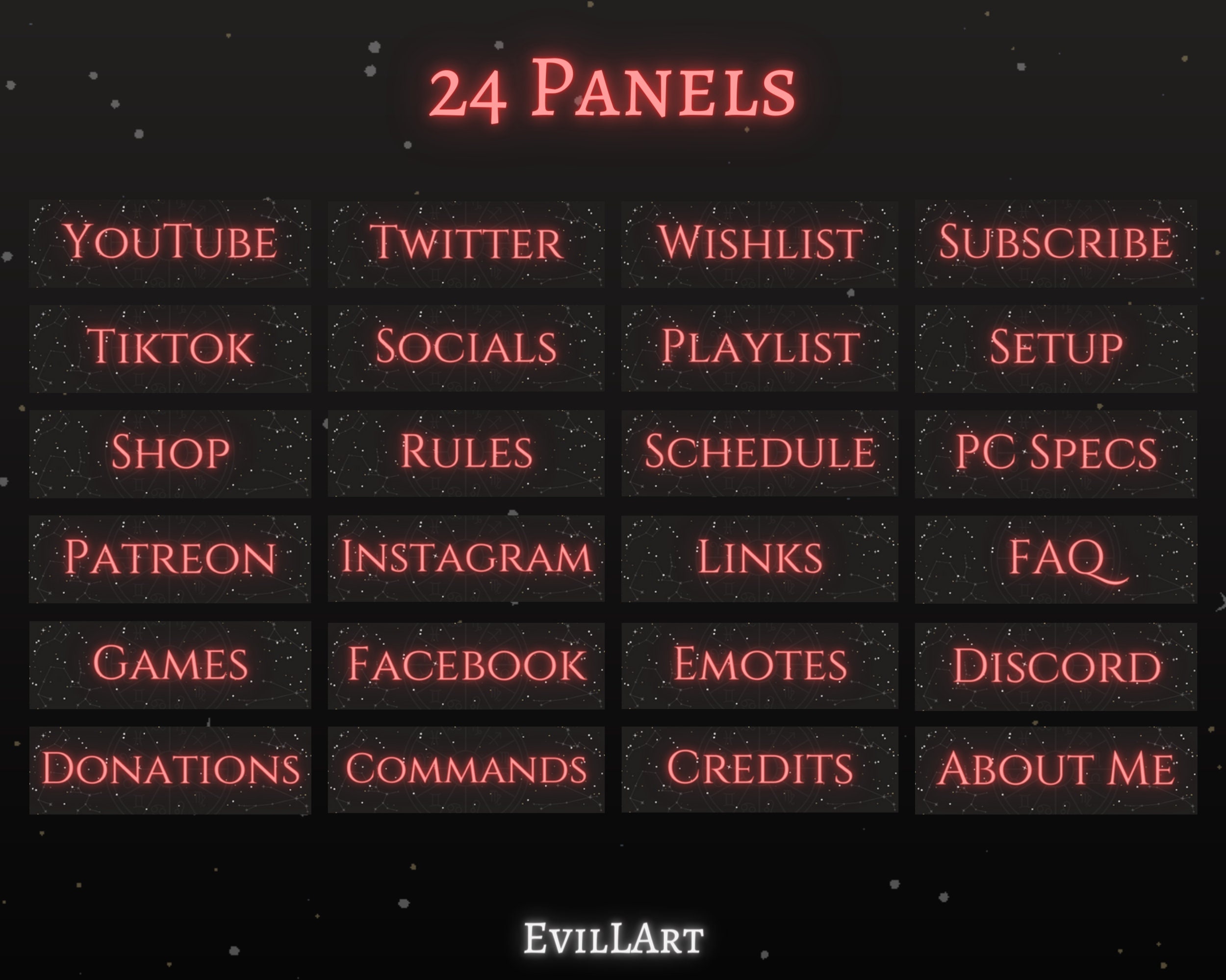 STREAM PACKAGE Red Moon Phases Animated Twitch Youtube Overlays Astral ...