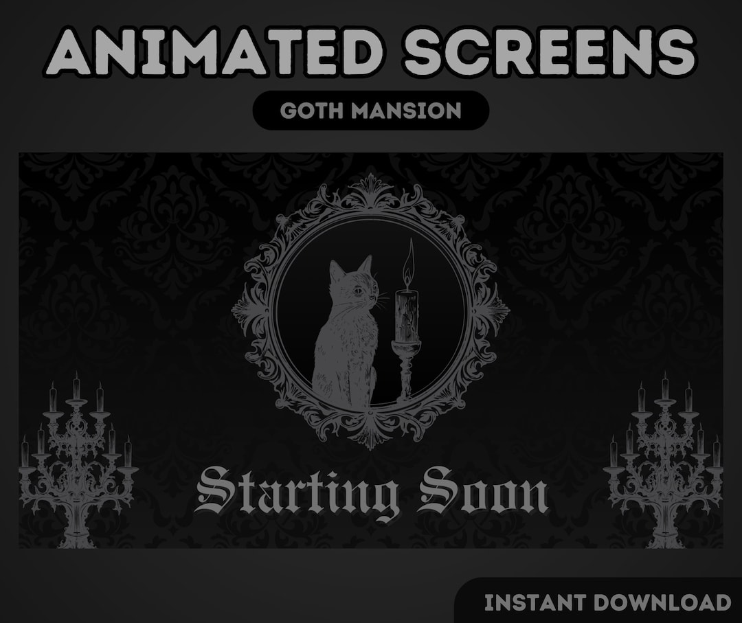 ANIMATED SCREENS - Goth Mansion | Animated | Twitch | Youtube ...
