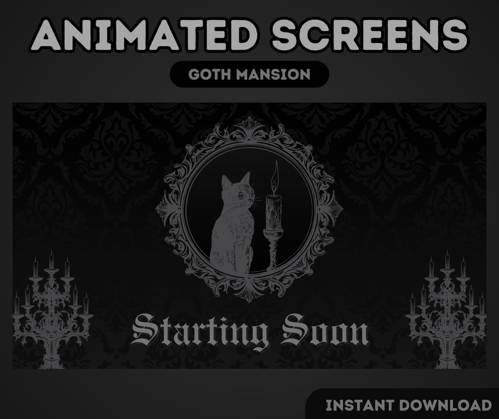 ANIMATED SCREENS - Goth Mansion | Animated | Twitch | Youtube ...