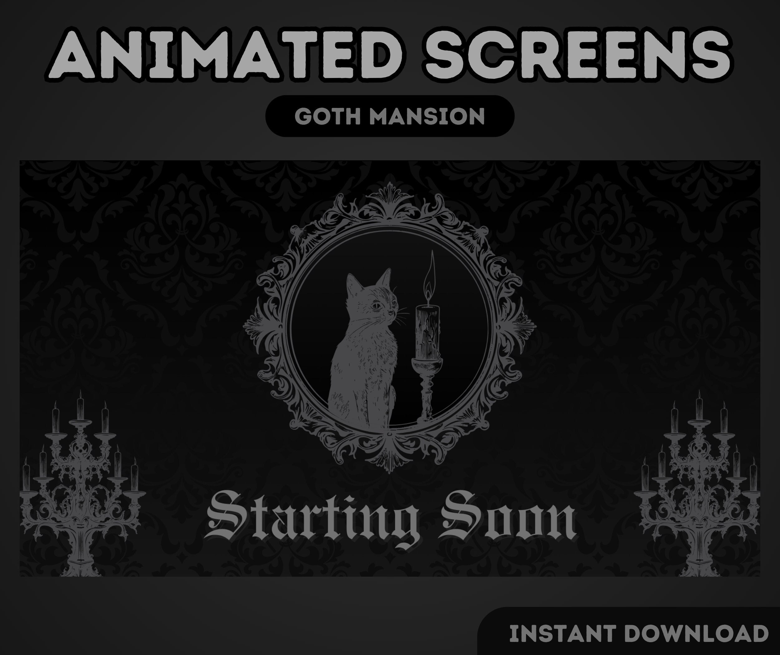 ANIMATED SCREENS - Goth Mansion | Animated | Twitch | Youtube ...