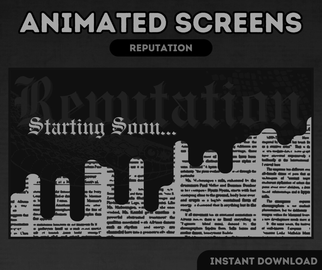 ANIMATED SCREENS - Reputation | Animated | Twitch | Youtube | Overlays ...