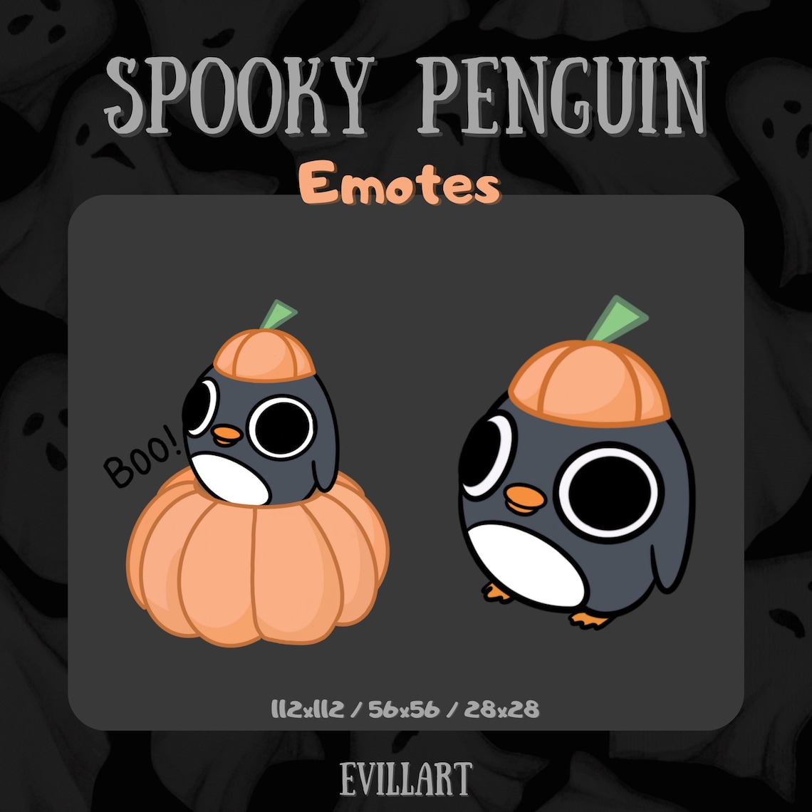 Twitch Emote Spooky Penguin Twitch Youtube Discord - Etsy