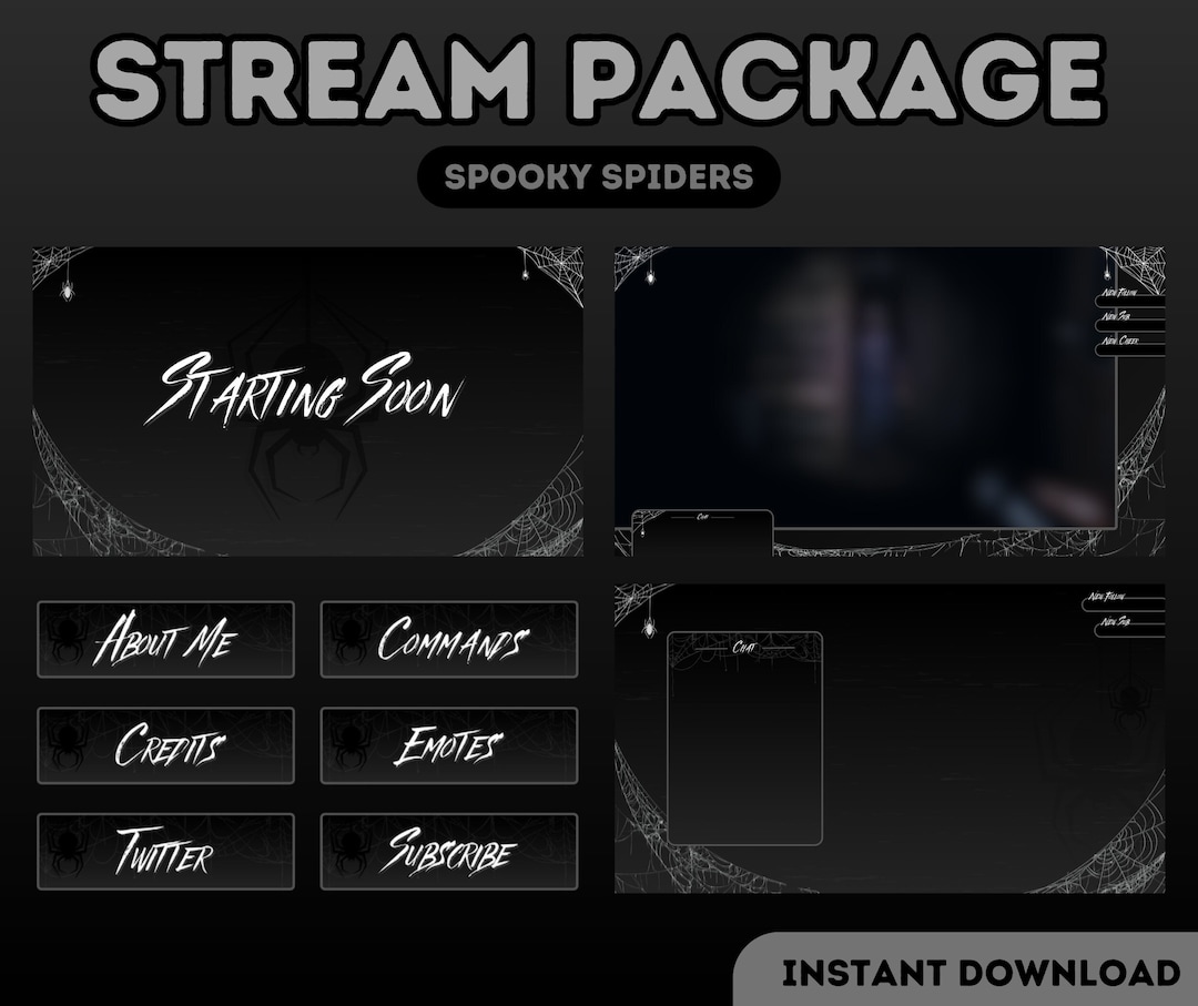 STREAM PACK - Spooky Spiders | Animated | Twitch | Youtube | Overlays ...