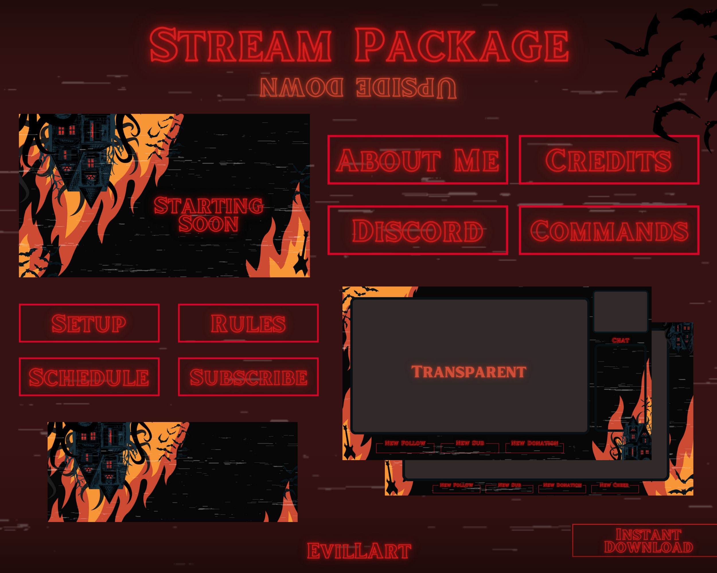 STREAM PACKAGE - Upside Down | Stranger Things | Twitch | Youtube ...