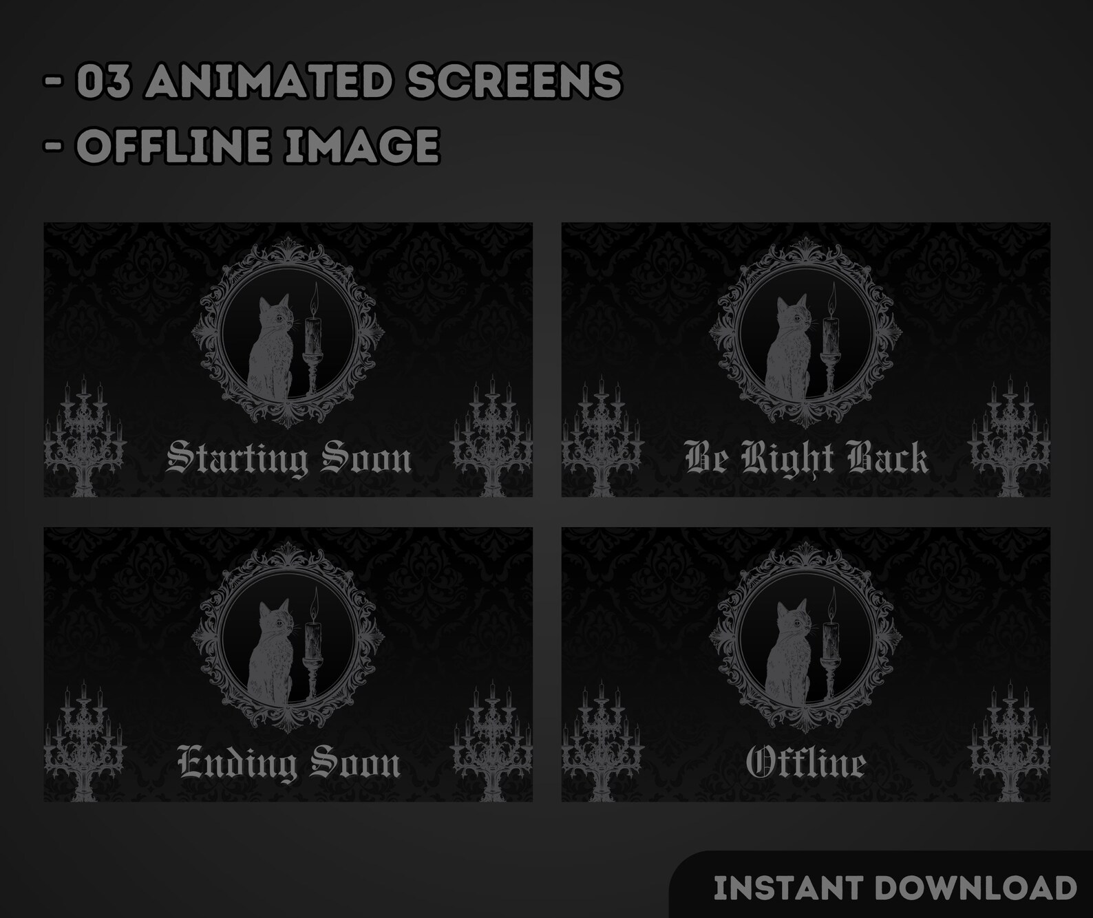 ANIMATED SCREENS - Goth Mansion | Animated | Twitch | Youtube ...