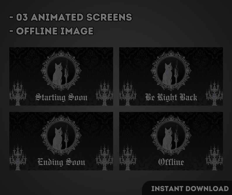 ANIMATED SCREENS - Goth Mansion | Animated | Twitch | Youtube ...