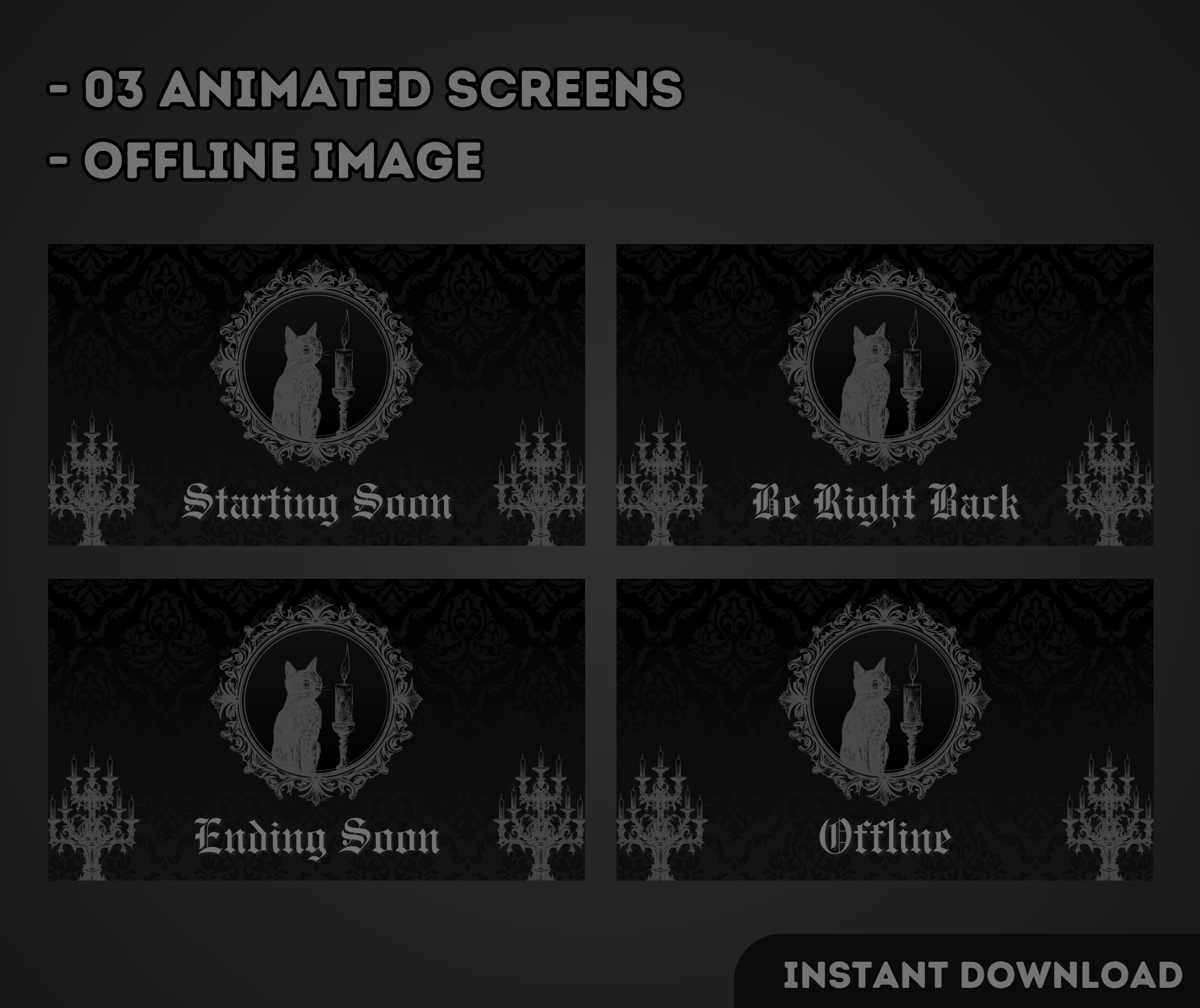 ANIMATED SCREENS - Goth Mansion | Animated | Twitch | Youtube ...