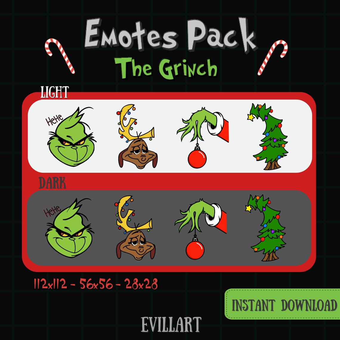 EMOTES PACK the Grinch Christmas Twitch Youtube - Etsy