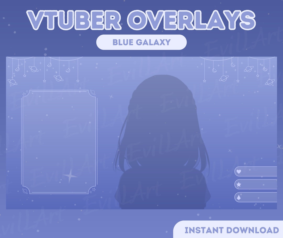 VTUBER PACK - Blue Galaxy | Animated | Overlays | Twitch | Youtube ...