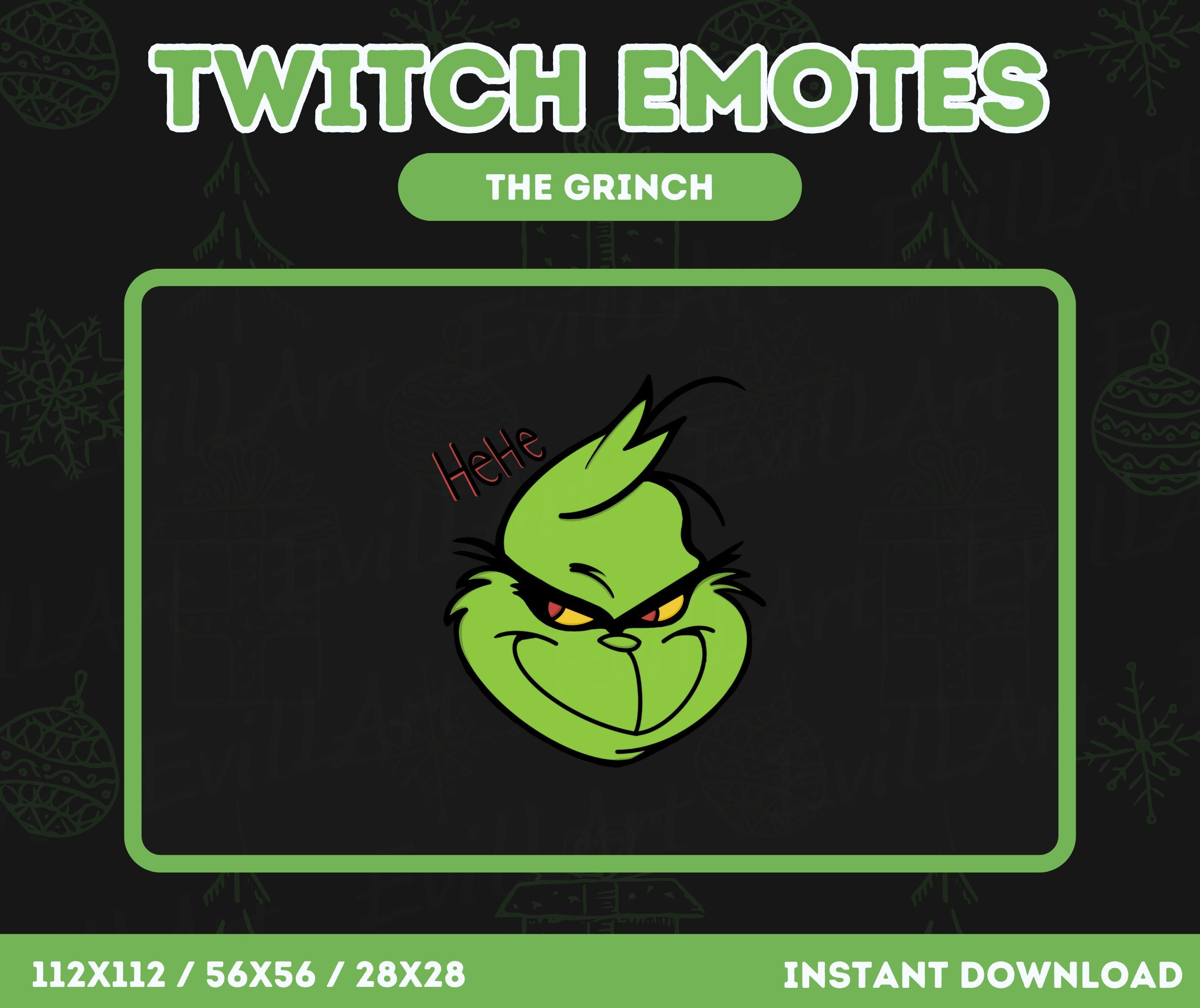 EMOTE - the Grinch | Christmas | Twitch | Youtube | Discord | Grinch ...