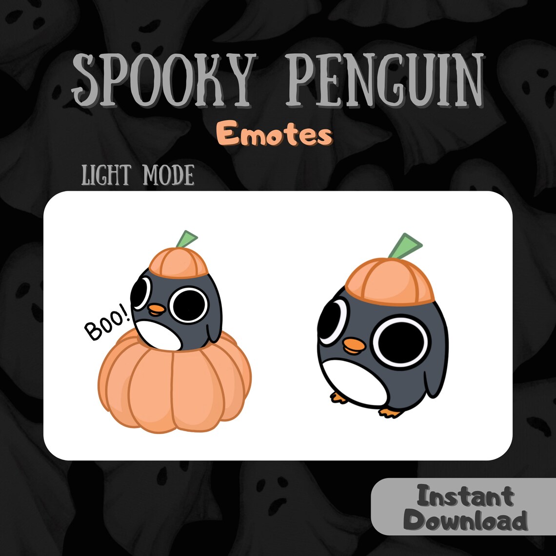 Twitch Emote Spooky Penguin Twitch Youtube Discord - Etsy