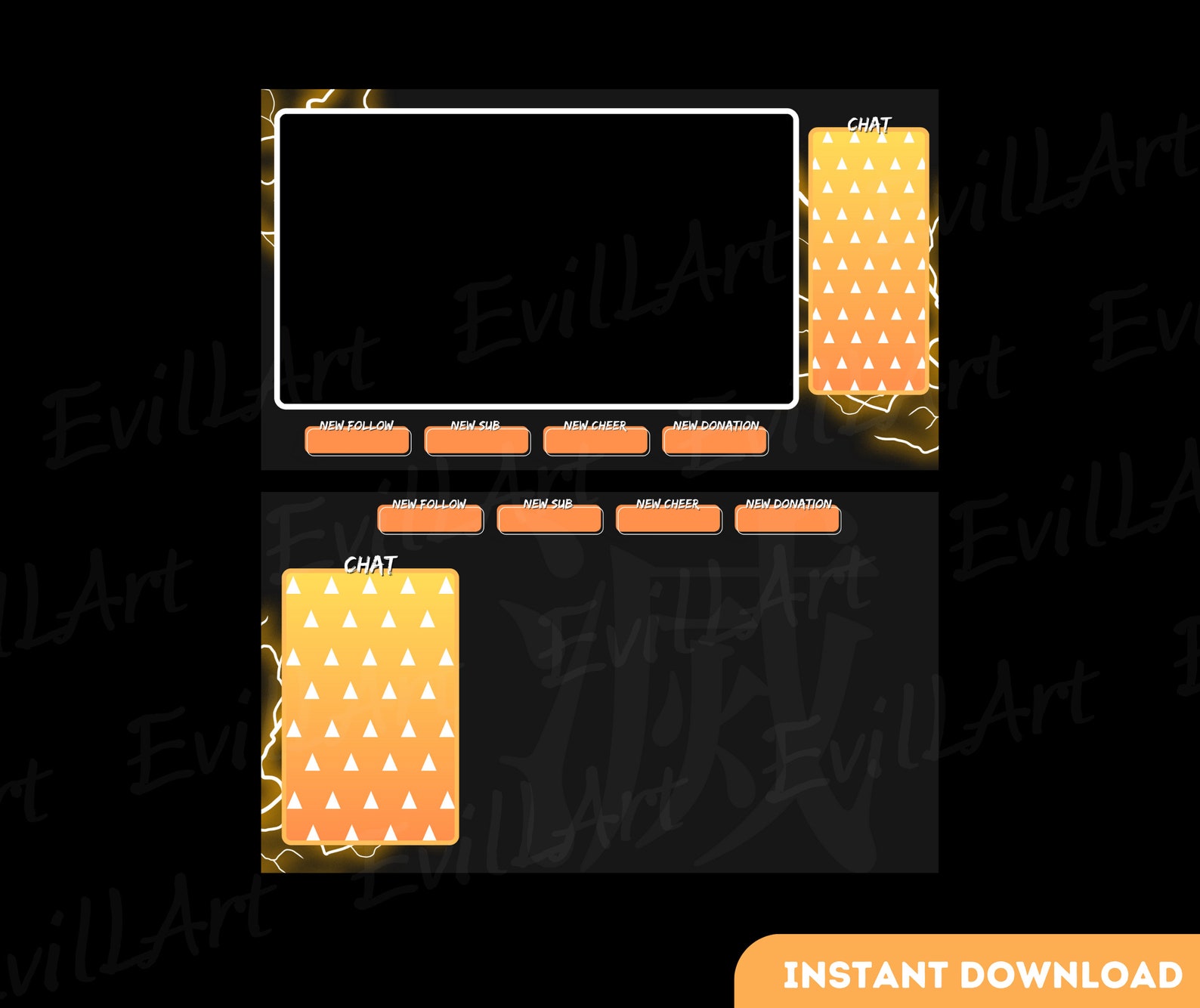 STREAM PACK - Lightning | Twitch | Youtube | Overlays | Anime | Devil ...