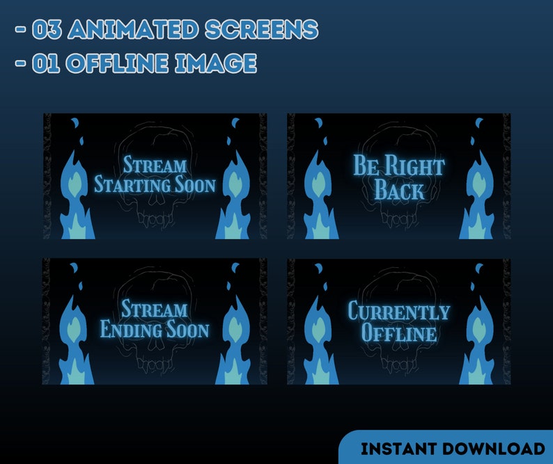 ANIMATED SCENES - Blue Flames | Stream Scenes | Twitch | Youtube | BRBS ...