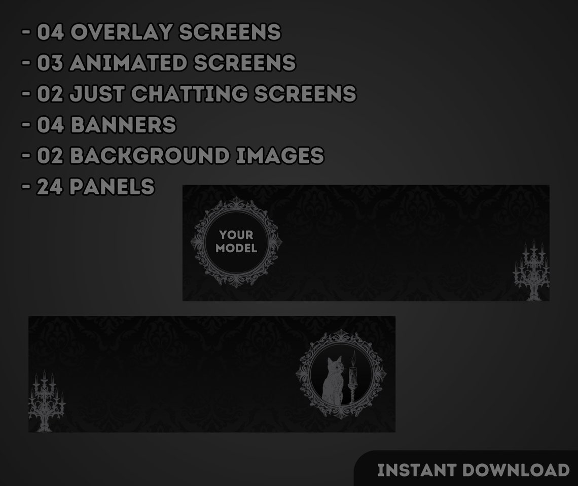 STREAM PACK - Goth Mansion | Animated | Twitch | Youtube | Overlays ...
