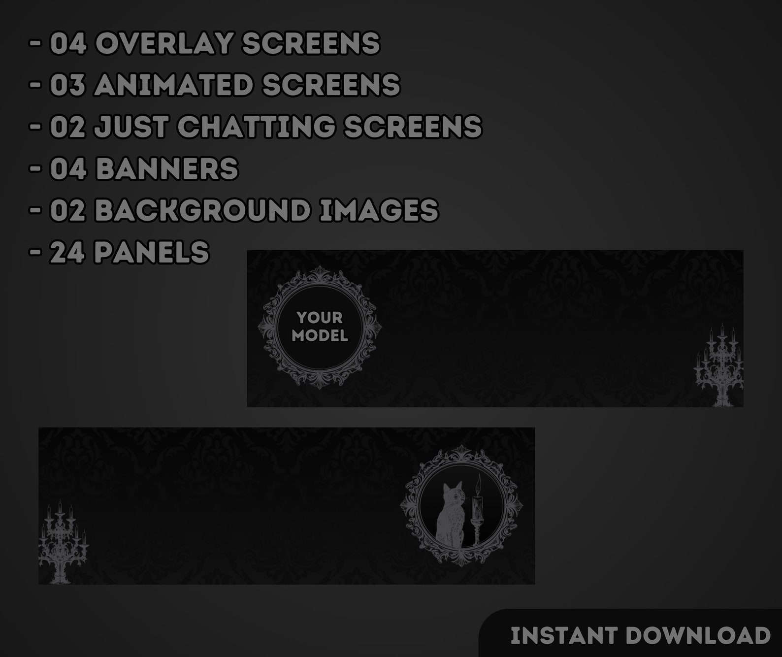 STREAM PACK - Goth Mansion | Animated | Twitch | Youtube | Overlays ...