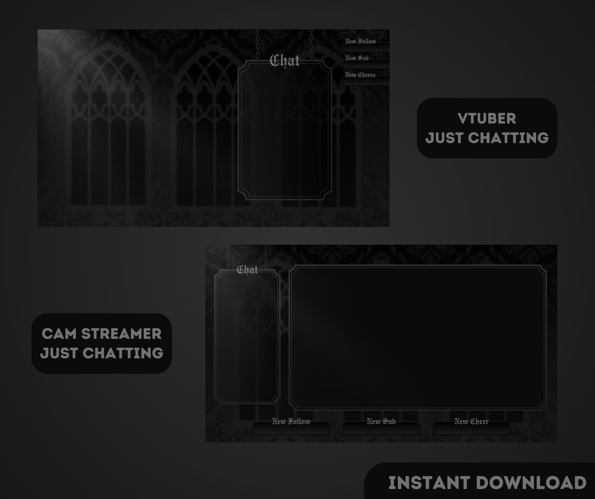 STREAM PACK - Goth Mansion | Animated | Twitch | Youtube | Overlays | Just Chatting | Starting ...
