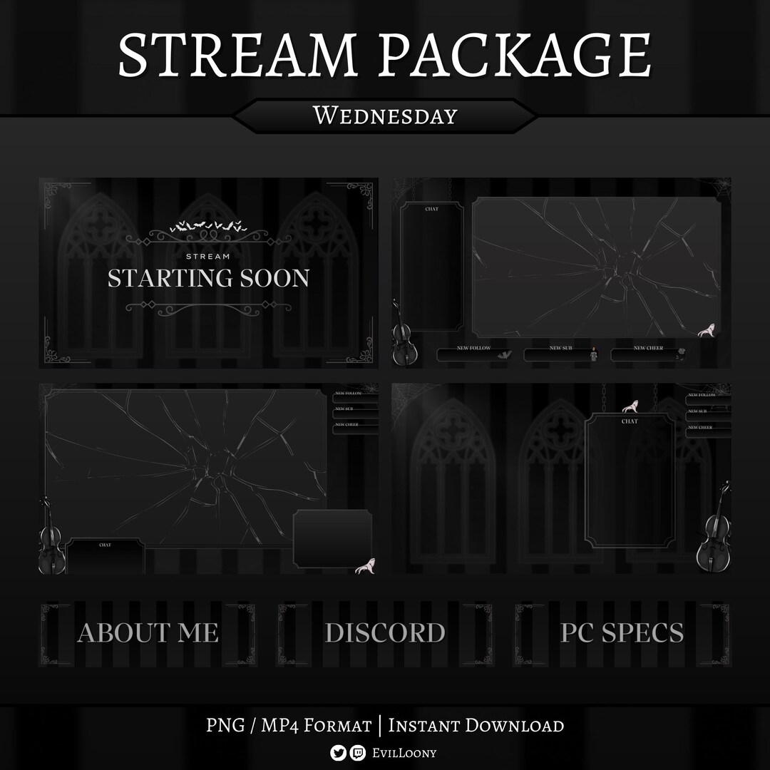 STREAM PACKAGE - Wednesday 2.0 | Animated | Twitch | Youtube | Overlays ...