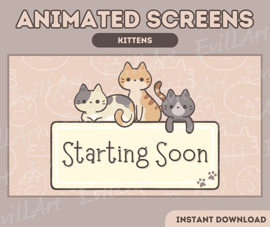ANIMATED SCREENS - Kittens | Twitch | Youtube | Overlays | Animated ...