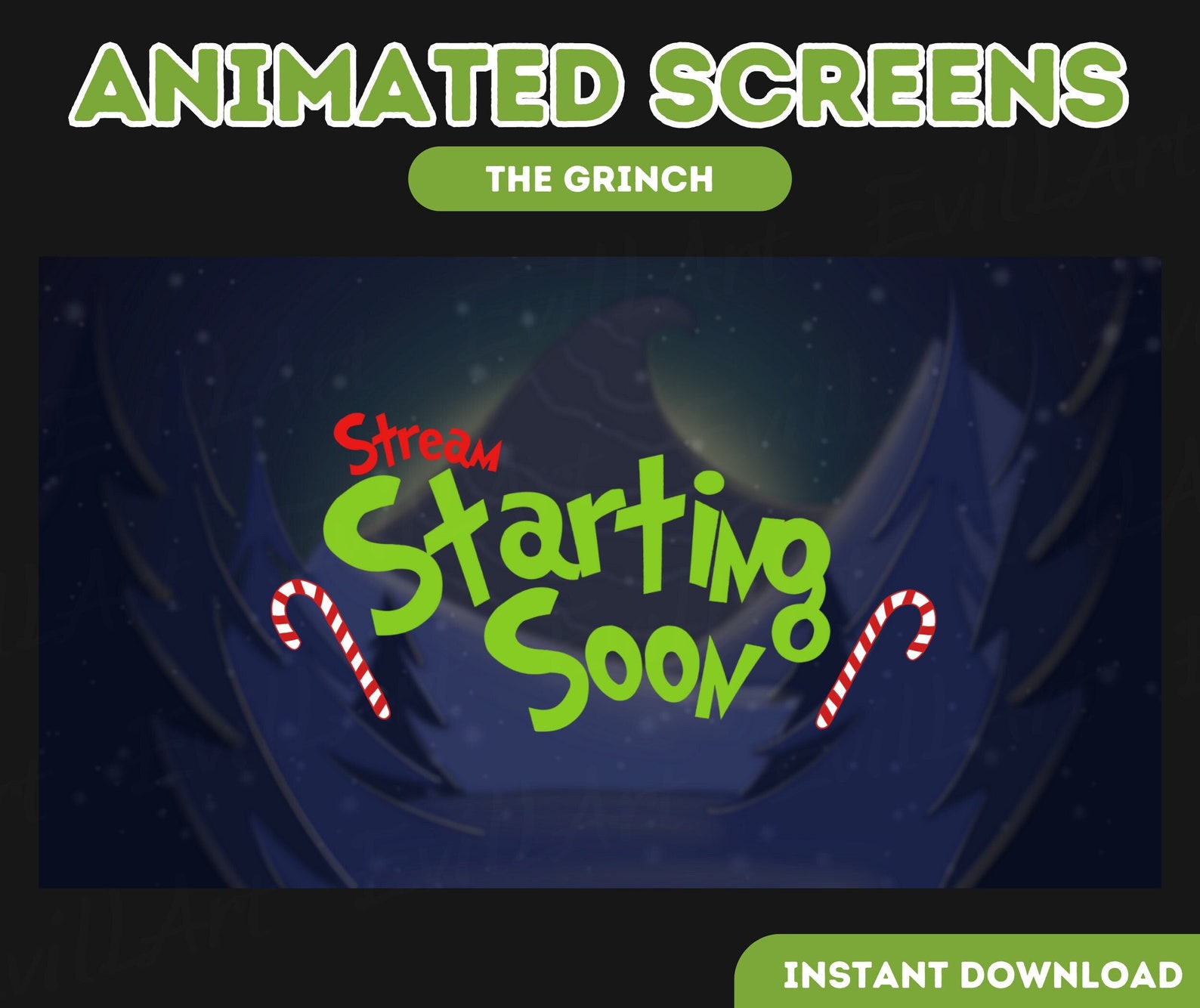 ANIMATED SCENES - the Grinch | Christmas | Twitch | Youtube | Snow ...