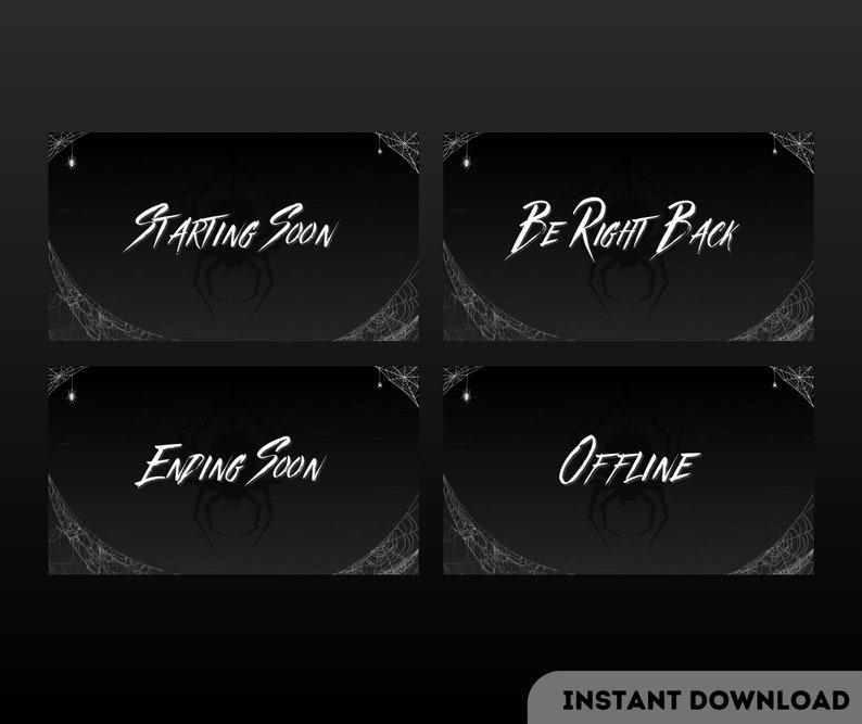 STREAM PACK - Spooky Spiders | Animated | Twitch | Youtube | Overlays ...