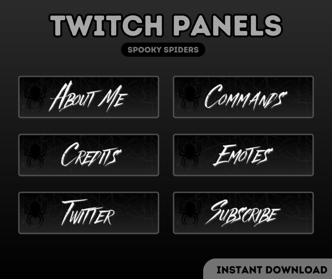 TWITCH PANELS (24) - Spooky Spiders | Twitch | Overlays | Halloween ...